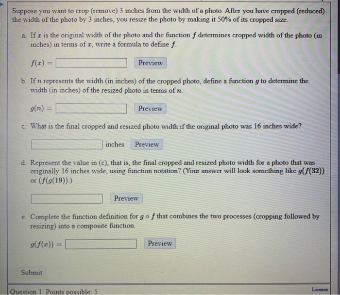 Suppose you want to crop (remove) 3 inches from the | Chegg.com Suppose you want to crop (remove) 3 inches from the | Chegg.com