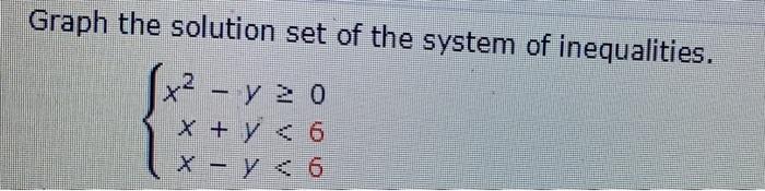 Solved Graph the solution set of the system of inequalities. | Chegg.com