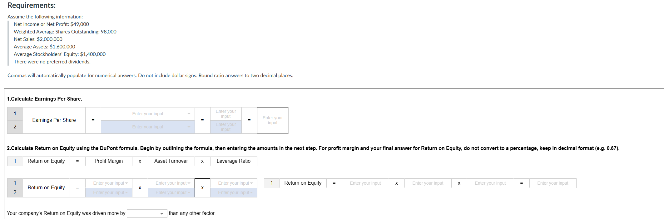 Solved Requirements:Assume the following information:Net | Chegg.com