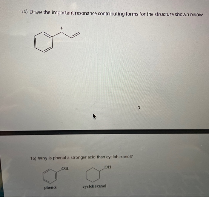 Solved 14) Draw the important resonance contributing forms | Chegg.com