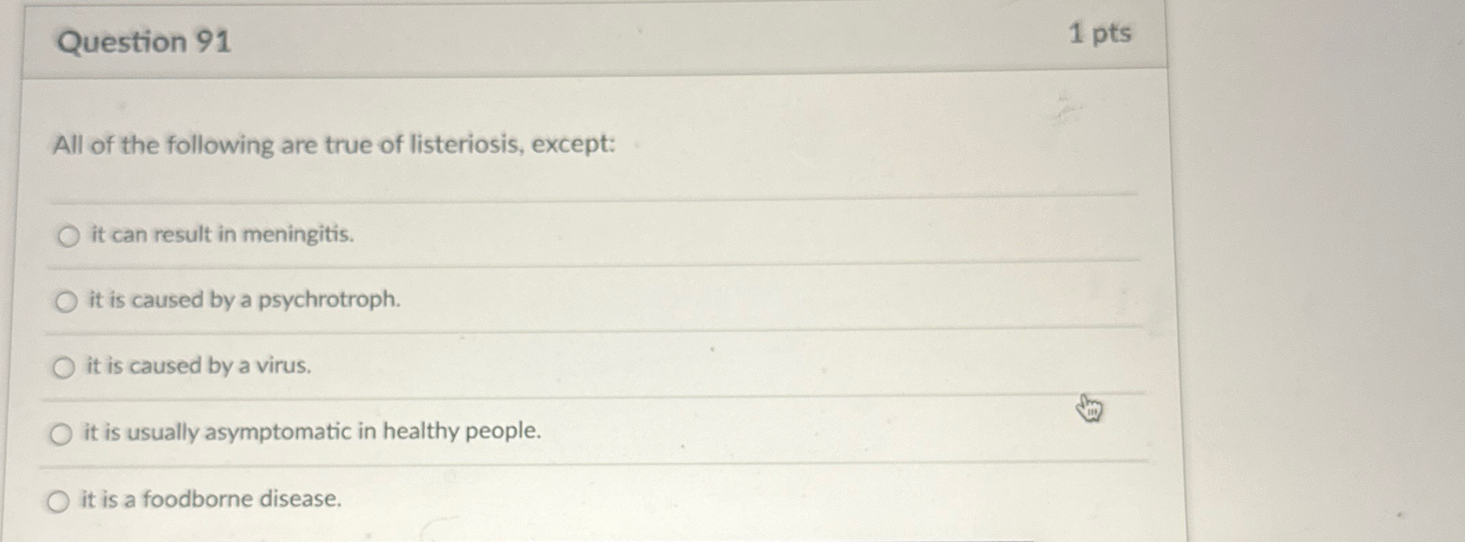 Solved Question 911 ﻿ptsAll of the following are true of | Chegg.com