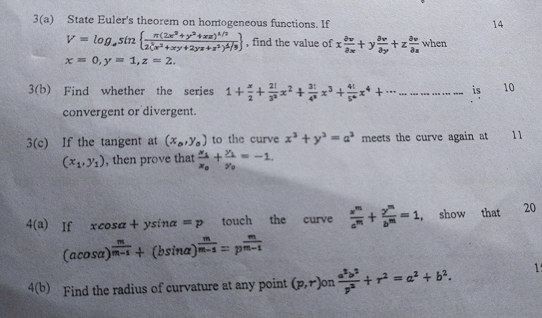Solved 3(a) State Euler's theorem on homogeneous functions. | Chegg.com