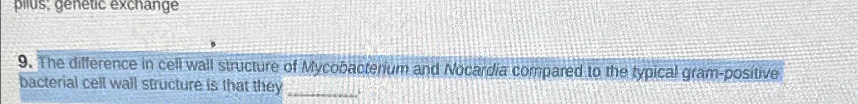 Solved The difference in cell wall structure of | Chegg.com