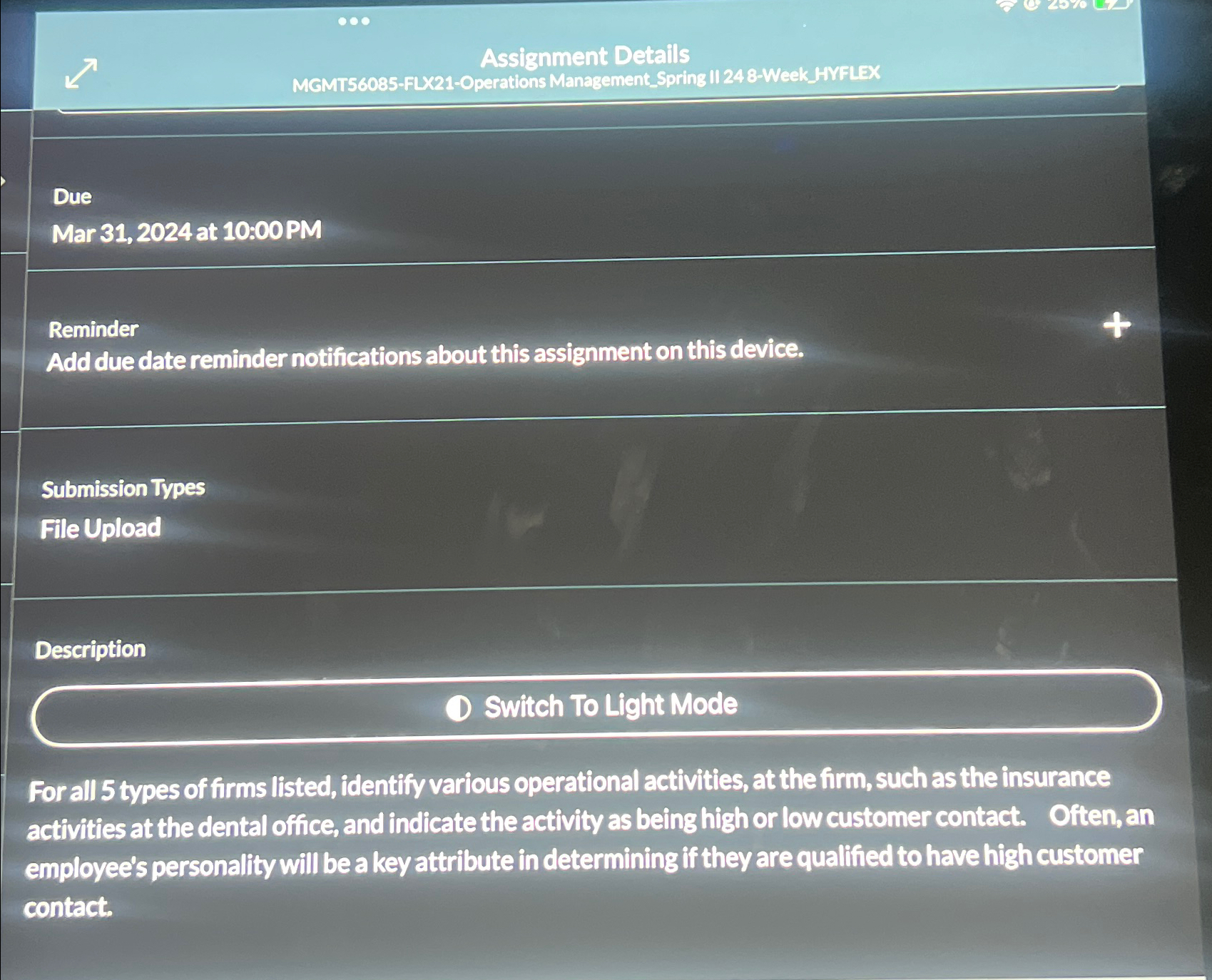 Solved Assignment DetailsMGMT56085-FLX21-Operations | Chegg.com