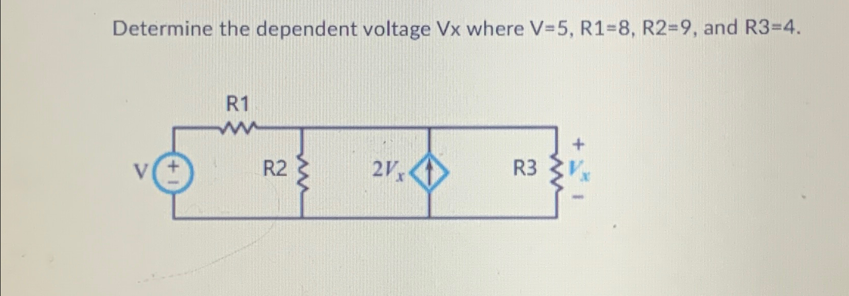 Solved Determine The Dependent Voltage Vx ﻿where 