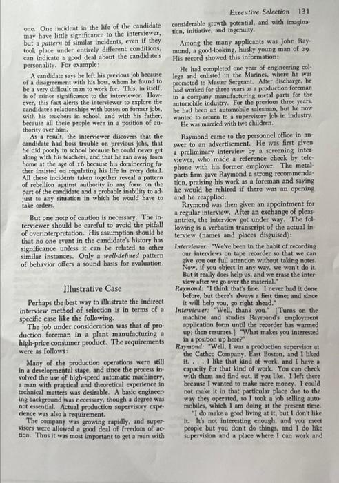 c The indirect interview method is alone in the way | Chegg.com