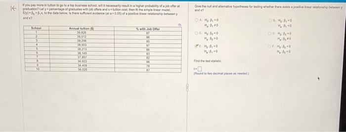 find t statistic, Y^= equation and p value | Chegg.com