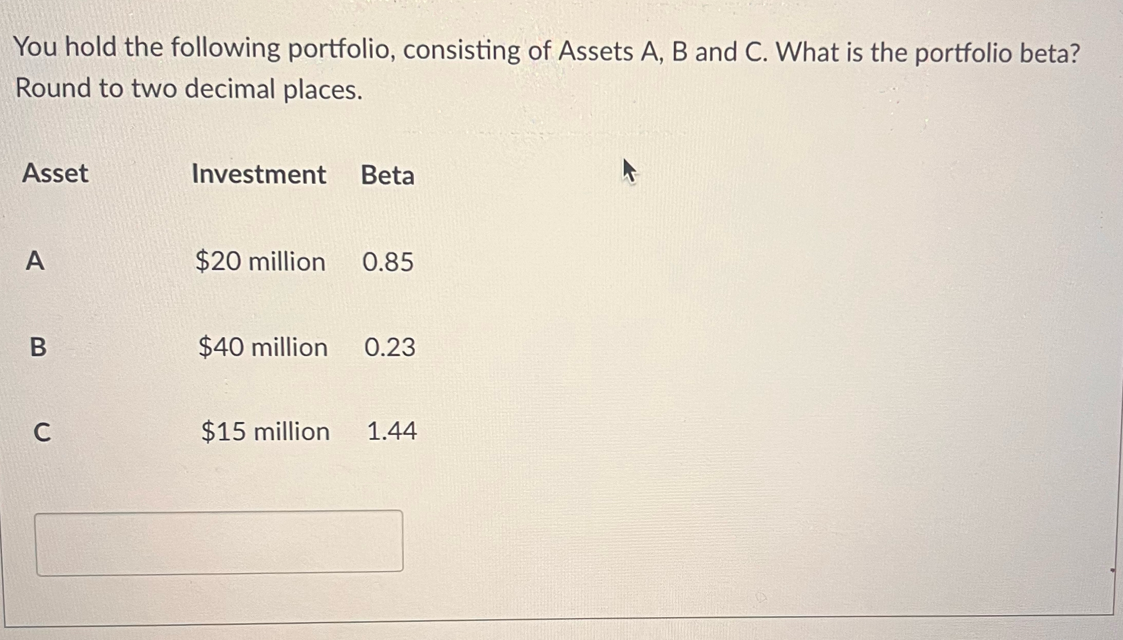 Solved You hold the following portfolio, consisting of | Chegg.com