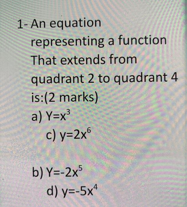 Solved 1- An equation representing a function That extends | Chegg.com