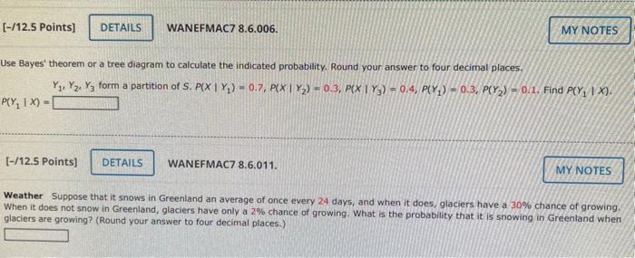 Solved [-/12.5 Points) DETAILS WANEFMAC7 8.6.006. MY NOTES | Chegg.com