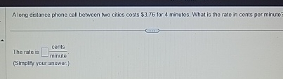 Solved A long distance phone call between two cities costs | Chegg.com