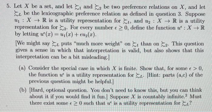 Solved 5. Let X be a set, and let ≿1 and ≿2 be two | Chegg.com