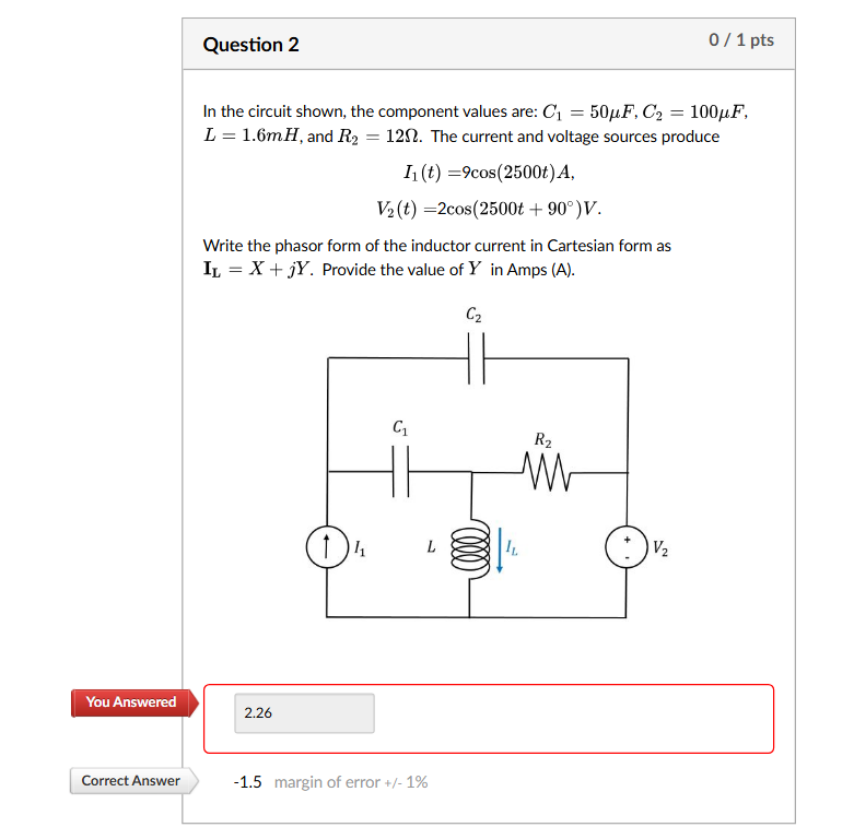 Solved Question 2In ﻿the circuit shown, the component values | Chegg.com