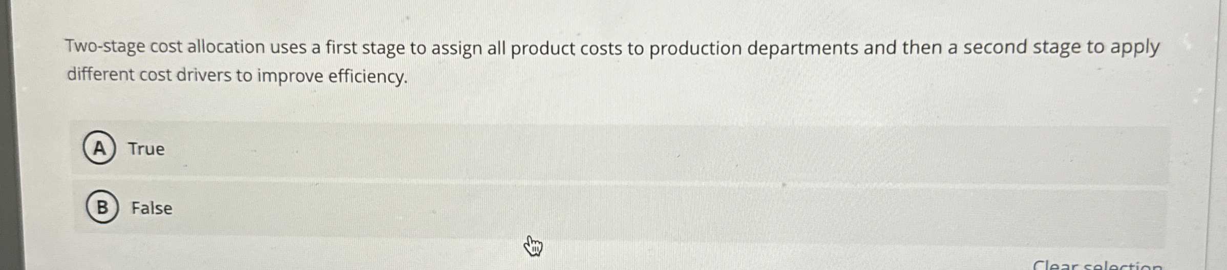 Solved Two-stage cost allocation uses a first stage to | Chegg.com