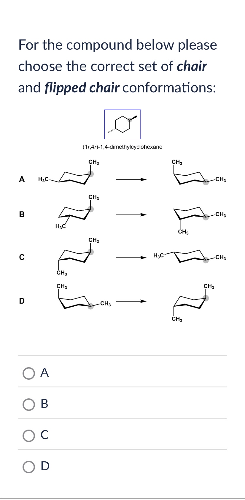 Solved For the compound below please choose the correct set | Chegg.com
