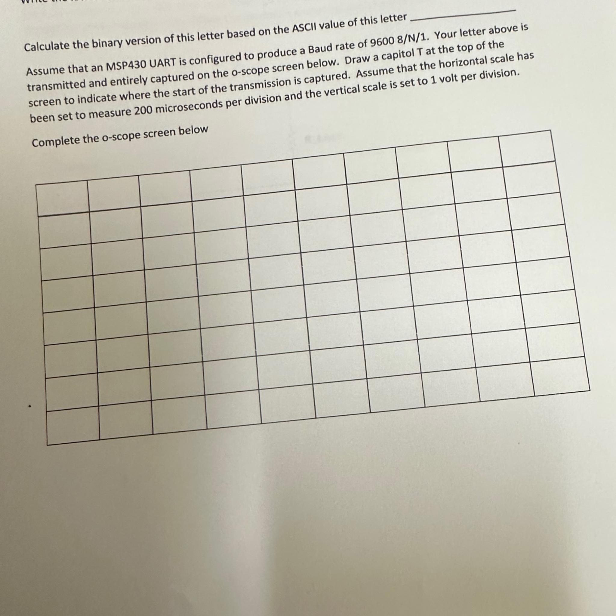 Solved Calculate the binary version of this letter based on | Chegg.com