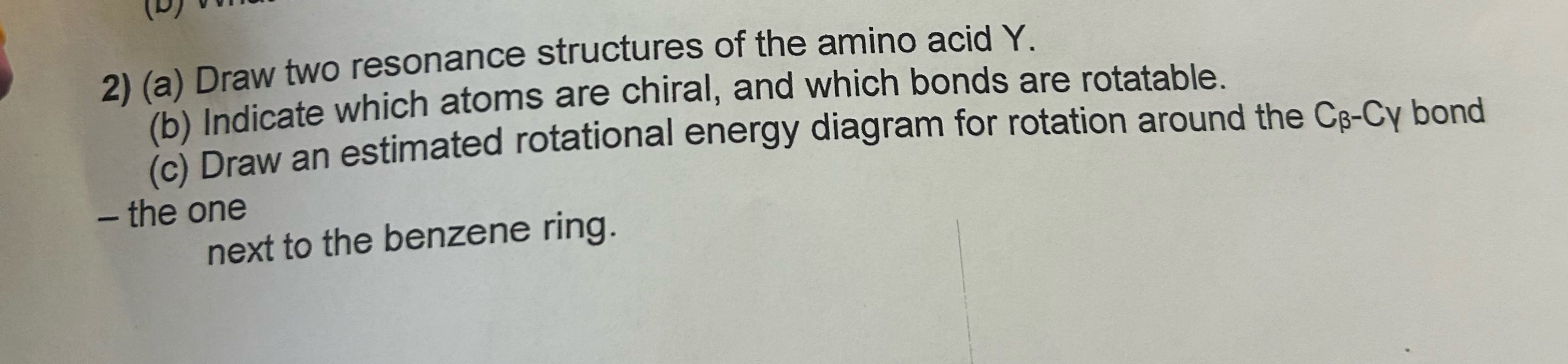 (a) ﻿Draw two resonance structures of the amino acid | Chegg.com