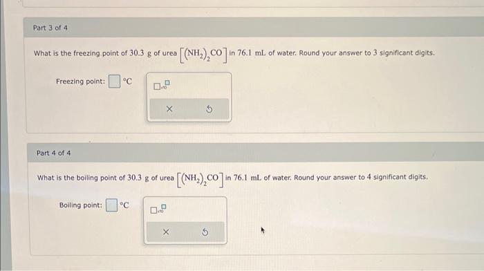 Solved What are the freezing points and bolling points of | Chegg.com