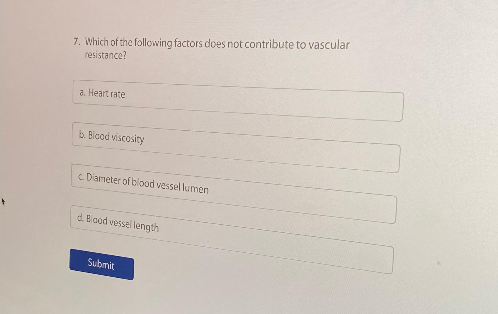 Solved Which of the following factors does not contribute to | Chegg.com