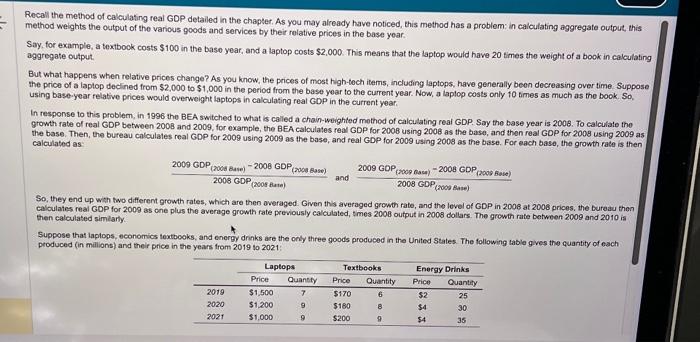 Solved Recall the method of calculating real GOP detailed in | Chegg.com