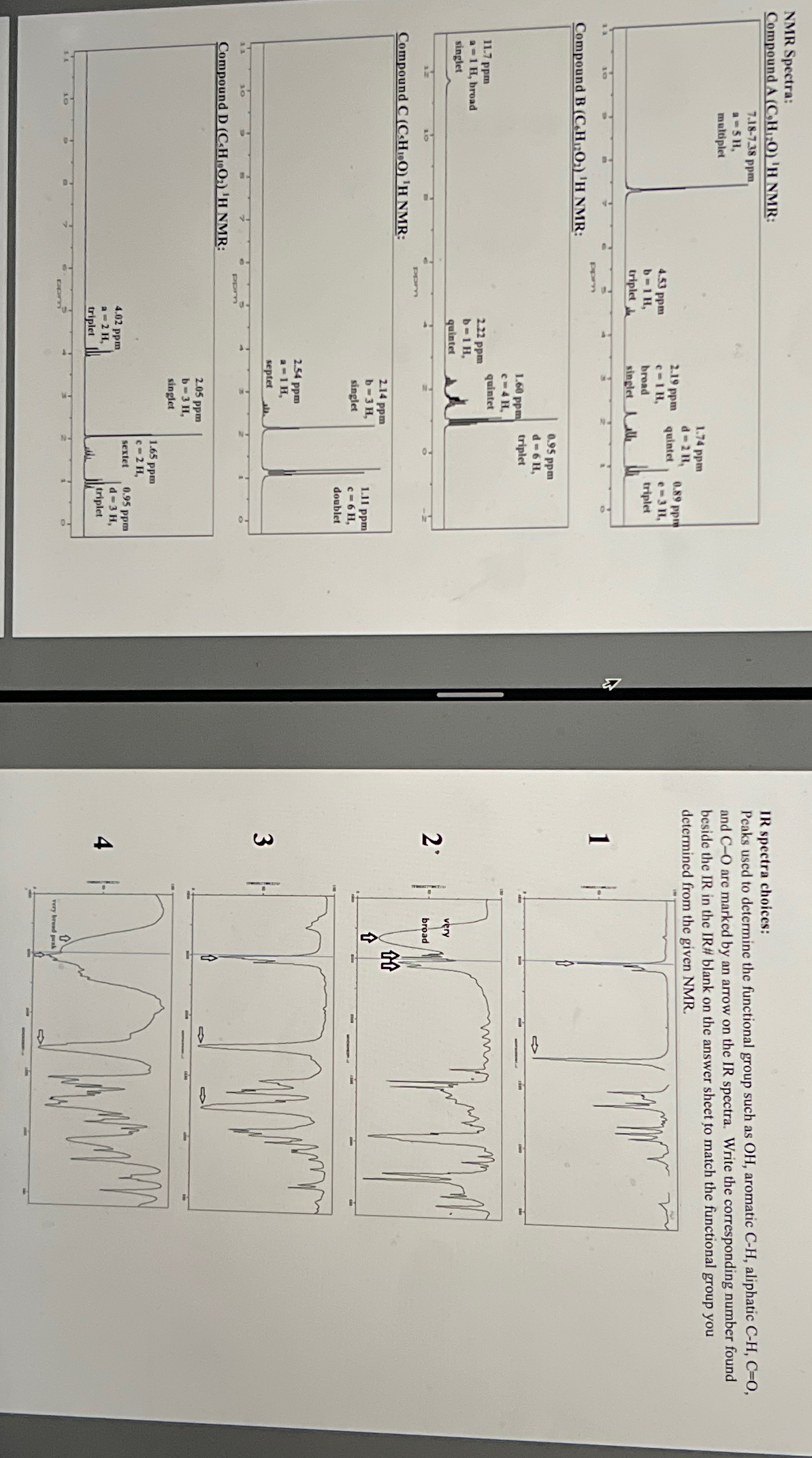 Solved NMR Spectra:Compound A(C3H12O)' ﻿H NMR:IR spectra | Chegg.com
