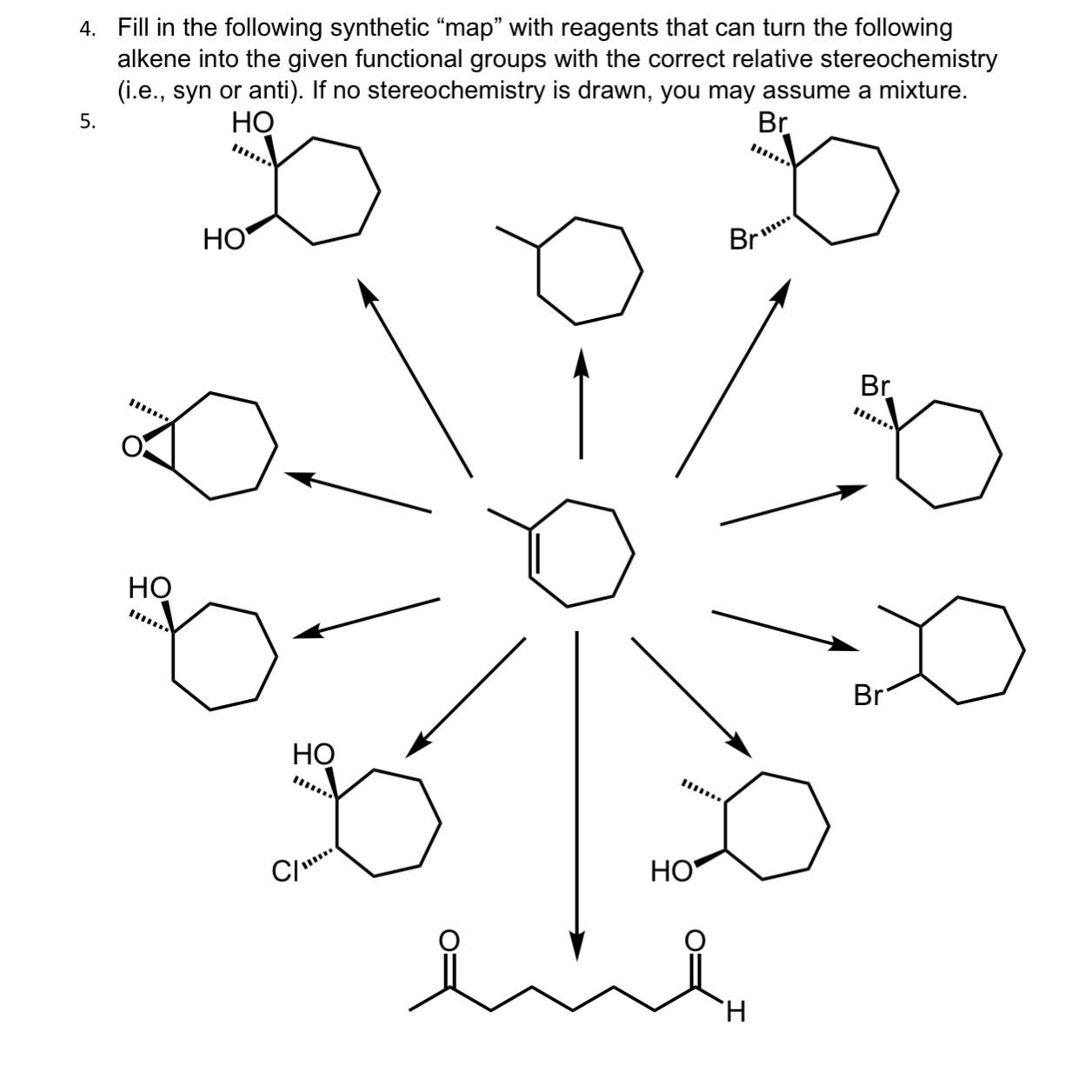 Solved Fill in the following synthetic "map" with reagents | Chegg.com
