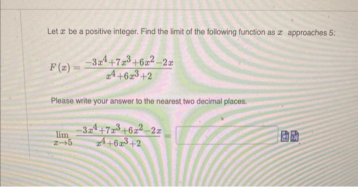 Solved Let x be a positive integer. Find the limit of the | Chegg.com