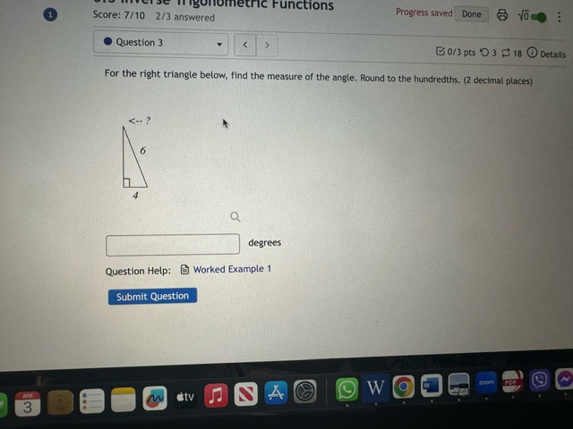 Solved For the right triangle below, find the measure of the | Chegg.com