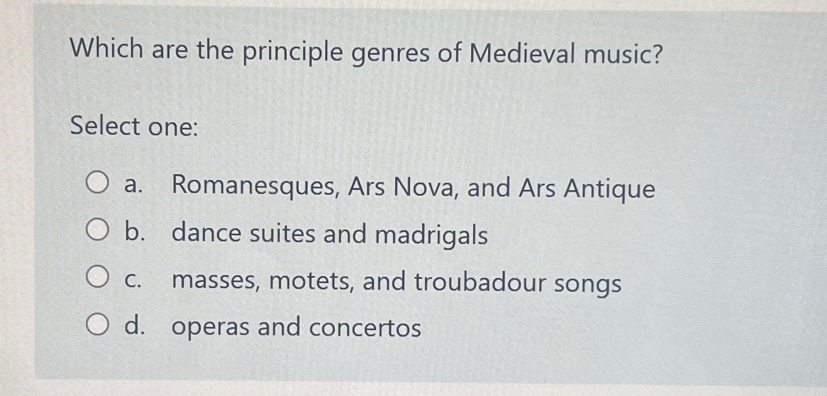 Solved Which are the principle genres of Medieval | Chegg.com