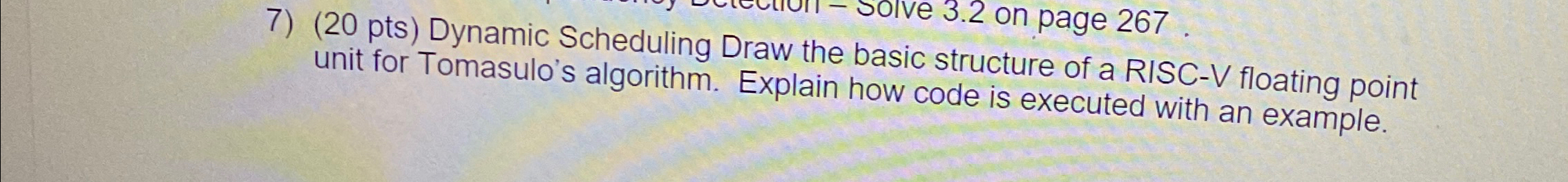 Solved (20 ﻿pts) ﻿Dynamic Scheduling Draw the basic | Chegg.com