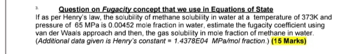 Solved Question on Fugacity concept that we use in Equations | Chegg.com