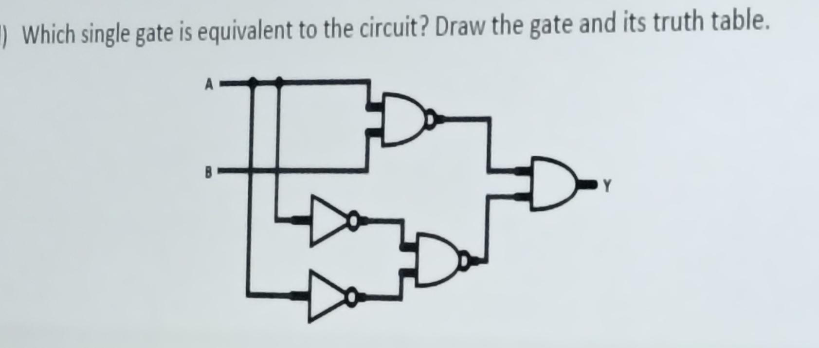 Which single gate is equivalent to the circuit? Draw | Chegg.com