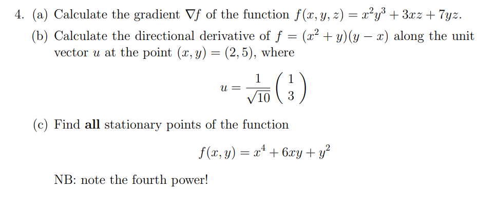 Solved (a) ﻿Calculate the gradient gradf of the function | Chegg.com