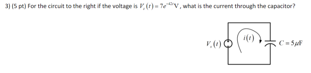 Solved (5 ﻿pt) ﻿For the circuit to the right if the voltage | Chegg.com