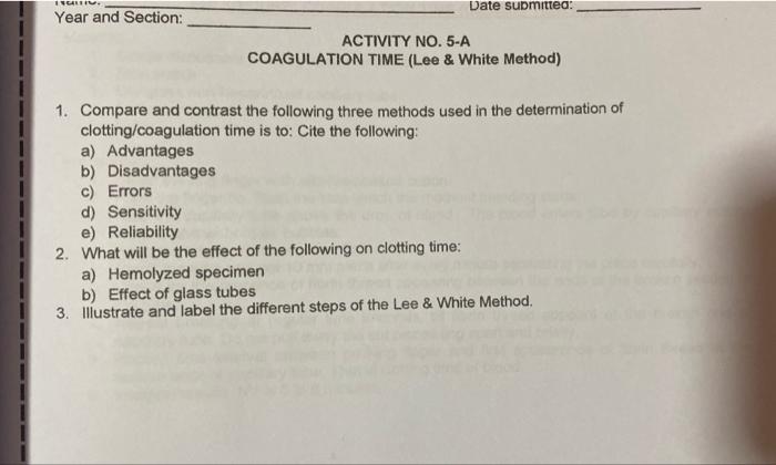 Solved Year and Section: Date submitted: ACTIVITY NO. 5-A | Chegg.com