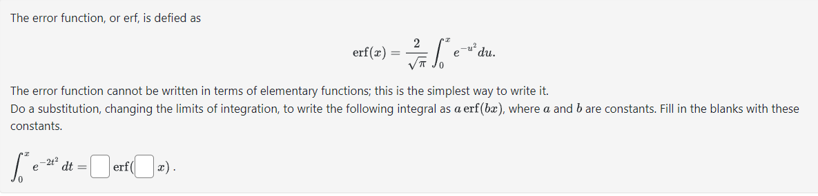 Solved The Error Function Or Erf Is Defied
