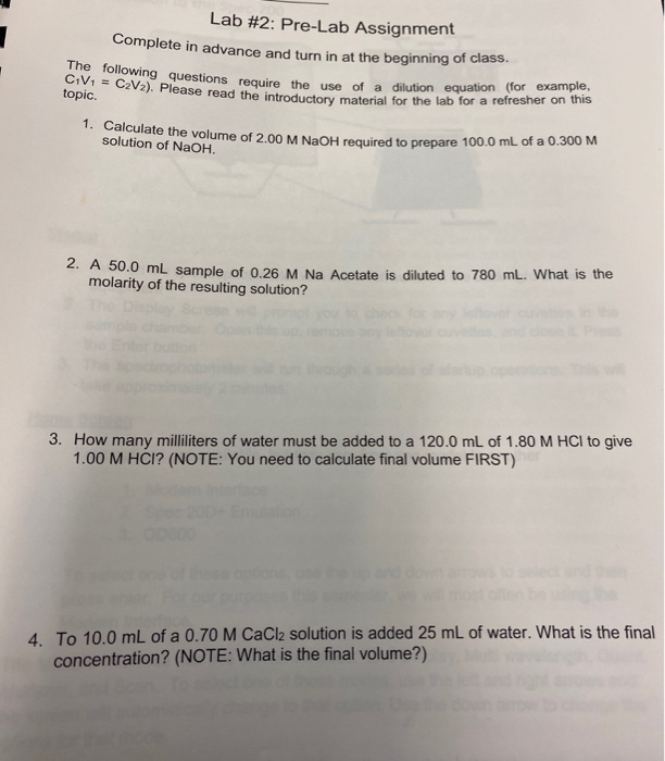 Solved Lab #2: Pre-Lab Assignment complete in advance and | Chegg.com