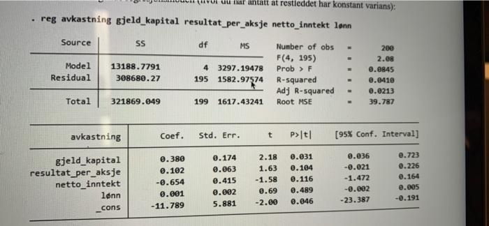 Solved what does the Prob>F mean? And how can you reject or | Chegg.com