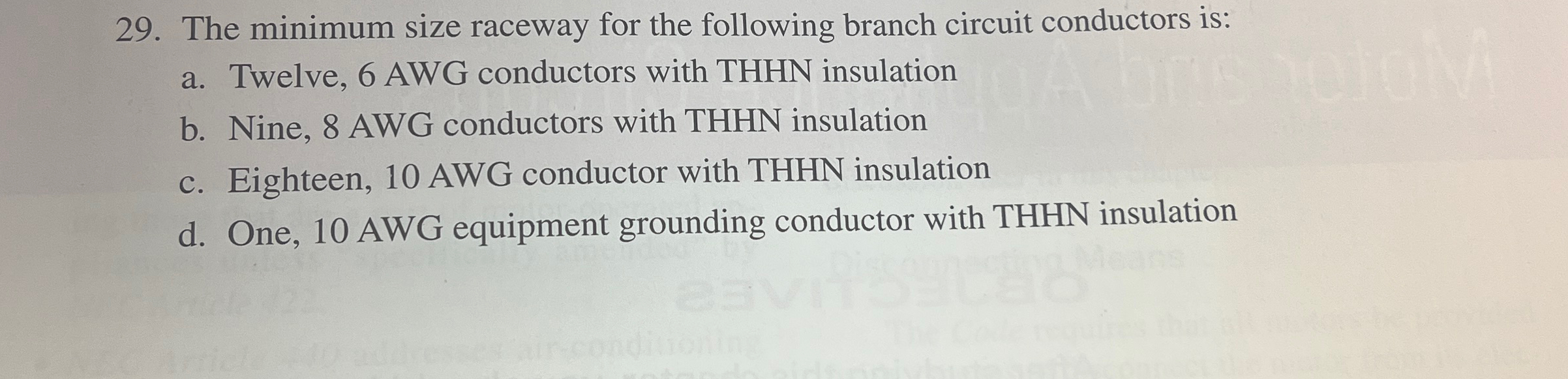 Solved The minimum size raceway for the following branch | Chegg.com