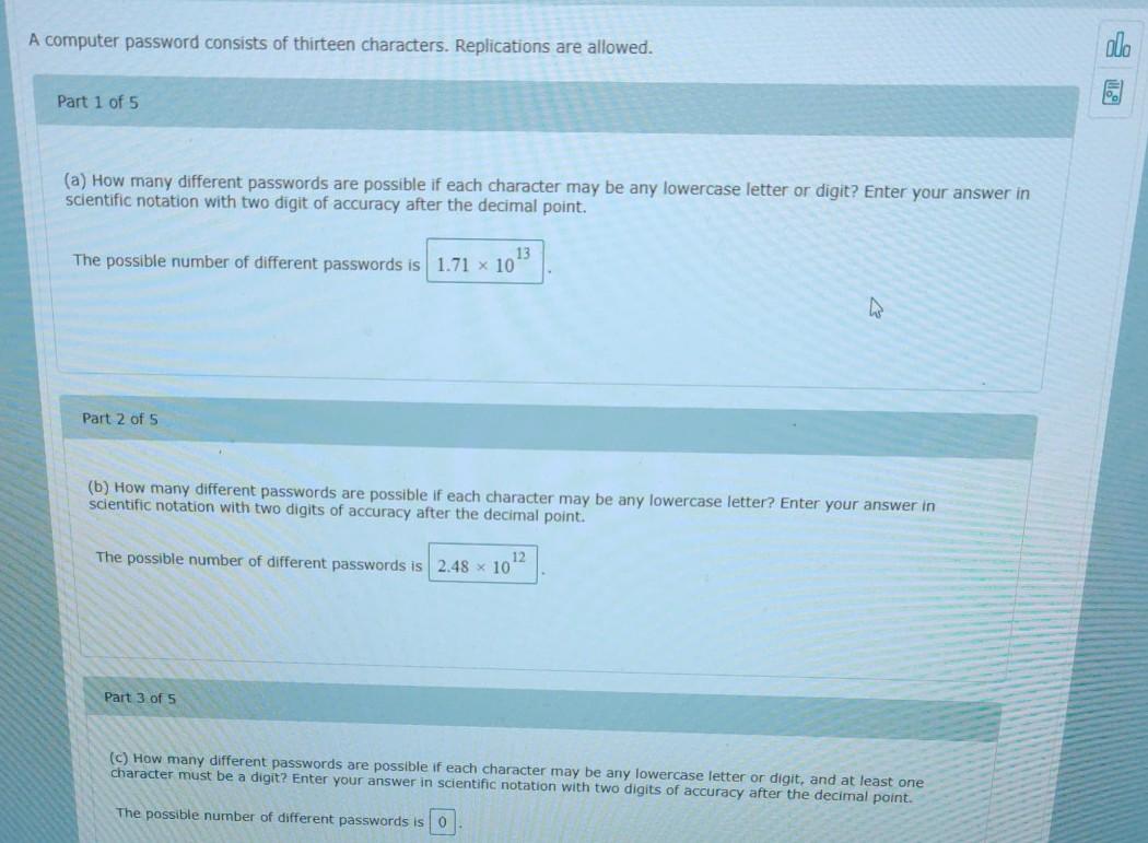 Solved A computer password consists of thirteen characters. | Chegg.com