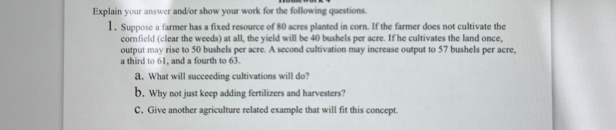 Solved Explain your answer and/or show your work for the | Chegg.com