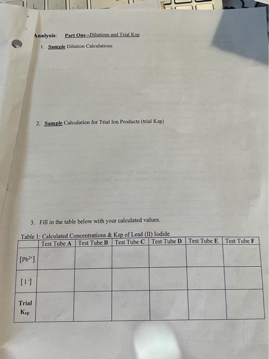 Solved Objectives: 1. to prepare a number of solutions of | Chegg.com