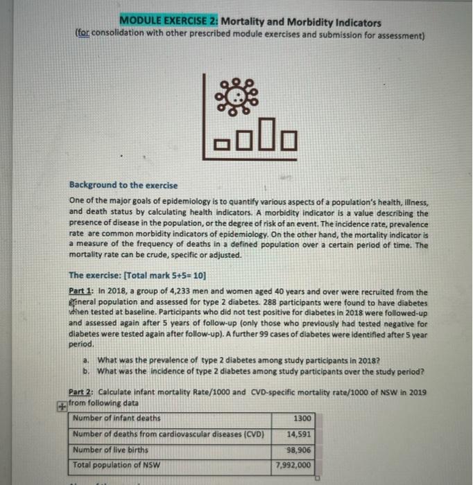 Solved MODULE EXERCISE 2: Mortality and Morbidity Indicators | Chegg.com