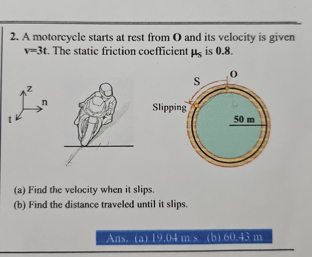 Solved A motorcycle starts at rest from O ﻿and its velocity | Chegg.com