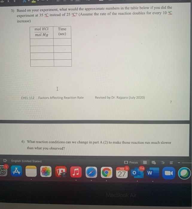 Solved 3 Based On Your Experiment What Would The