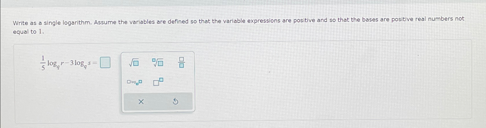 Solved Write as a single logarithm. Assume the variables are | Chegg.com