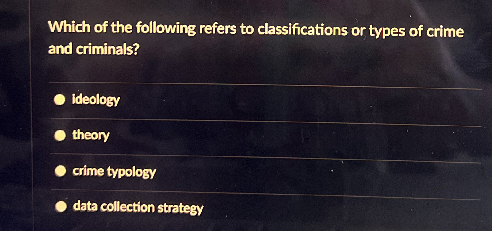 Solved Which of the following refers to classifications or | Chegg.com