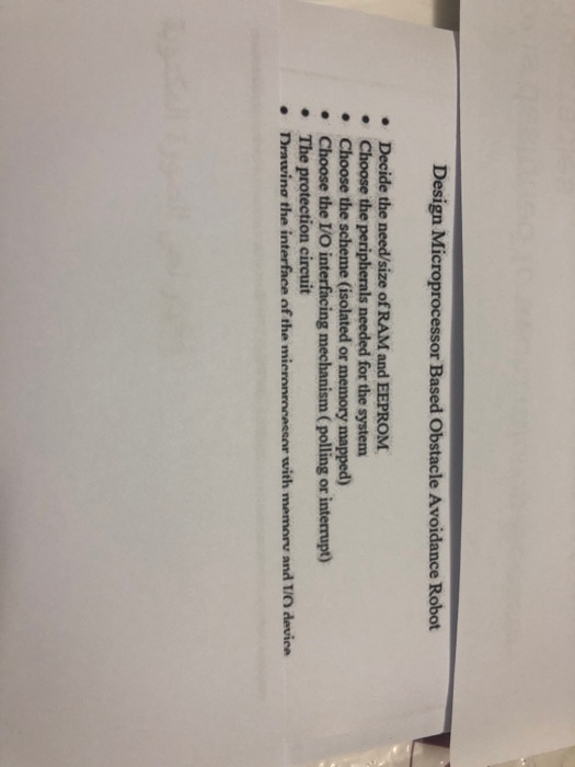 Design Microprocessor Based Obstacle Avoidance Robot | Chegg.com