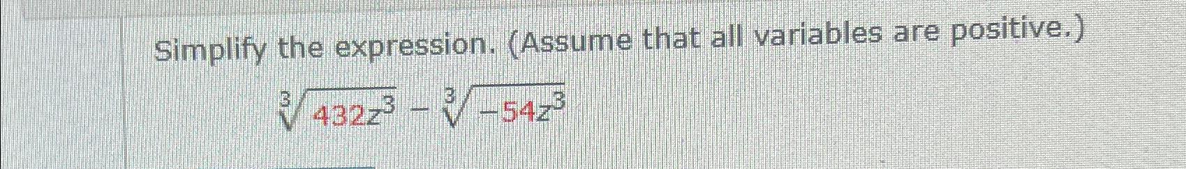 Solved Simplify the expression. (Assume that all variables | Chegg.com