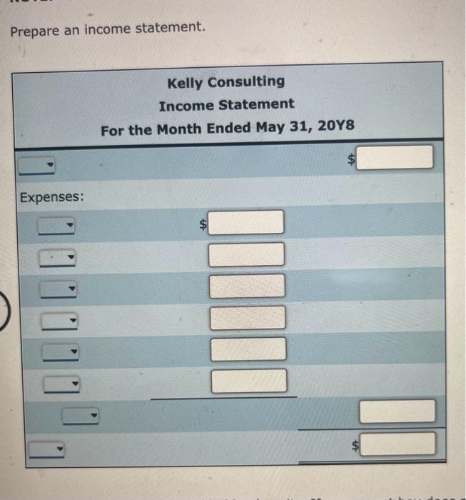 Solved Using the information in Part 4, complete the income | Chegg.com